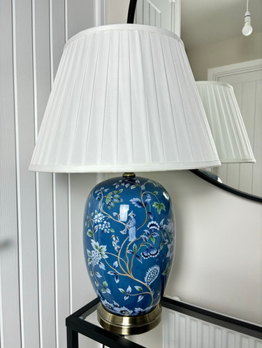 Blue Floral Ceramic Table Lamp | Downton Interiors
