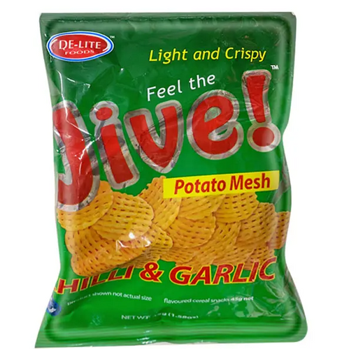 JIVE CHILLI & GARLIC POTATO MESH CHIPS 45 G | Oceanic