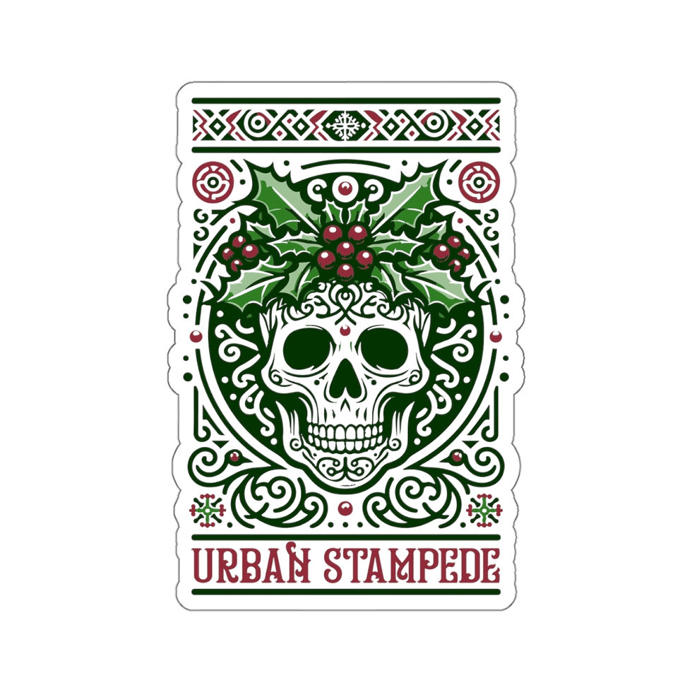 Urban Stampede Yule Skull Sticker | The Urban Stampede