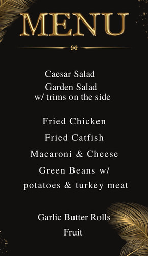 Custom Menus | Harold's Venue