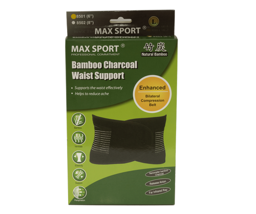 8501 Bamboo Charcoal Waist Support, 6 inch Height One Piece | Symbols