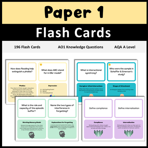 Paper 1 Flash Cards | Psychology with Rhi