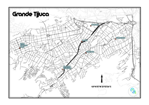 Mapa-Quadro da Tijuca (RJ) - Brasil | Mapas-Quadros