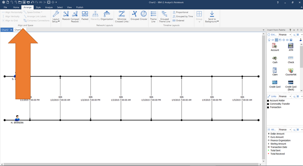 Viewing Multiple Charts in i2 Analysts Notebook