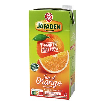 Jus d'orange Jafaden A base de concentré - 2L | Monsupermarket.com