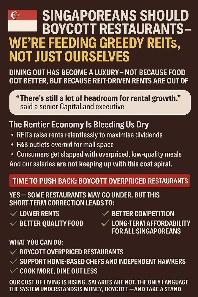 Singaporeans Should Boycott Restaurants – We Are Feeding Greedy REITs ...
