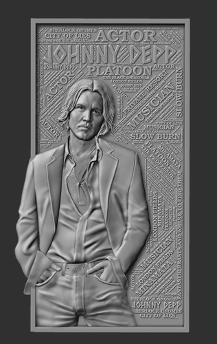 stl 3d model artcam Bas-relief Johnny Depp | 3d-sculptor