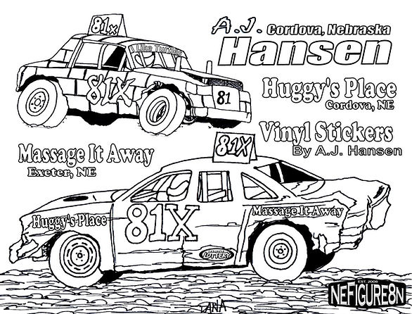 derby car coloring pages