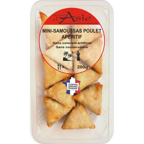 MINI SAMOUSSAS POULET APERITIF 200G | Yakawok.fr