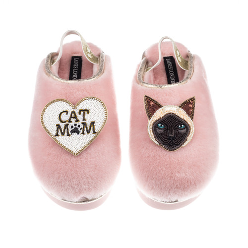 Flatform Cloud Slippers With Siamese Cat & Cat Mum / Mom Brooches ...