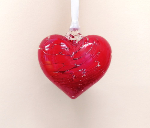 Hanging Friendship Heart - Red | Geko Glass