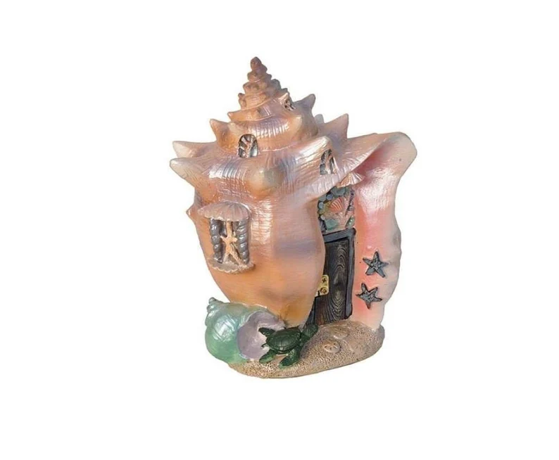 Georgetown Fiddlehead - Pink Shell Fairy House | Geko Glass