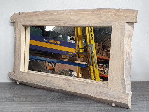 Handcrafted Waney Live Edge Pine Framed Wall Mirror | Swindon Oak