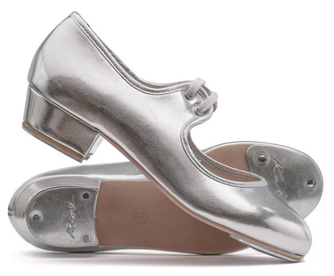 Katz Silver Tie-Tap shoes | Felix Dance & Leisurewear| Littlehampton