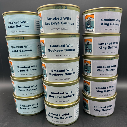 Canned Wild Smoked Salmon Gift Pack – 15 Cans | Kenai Fish