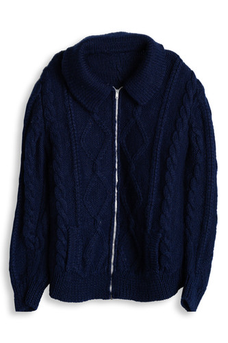 Navy blue zip up sweater | esdepartment