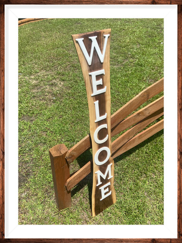 Walnut welcome sign | E&H Wood Designs