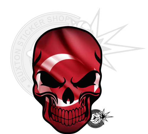 Turkey Turkish Flag Skull Vinyl Sticker Decal Sugar | buxtonstickershop