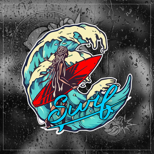 Surf Vinyl Sticker Camper camping Skate Motorhome | buxtonstickershop