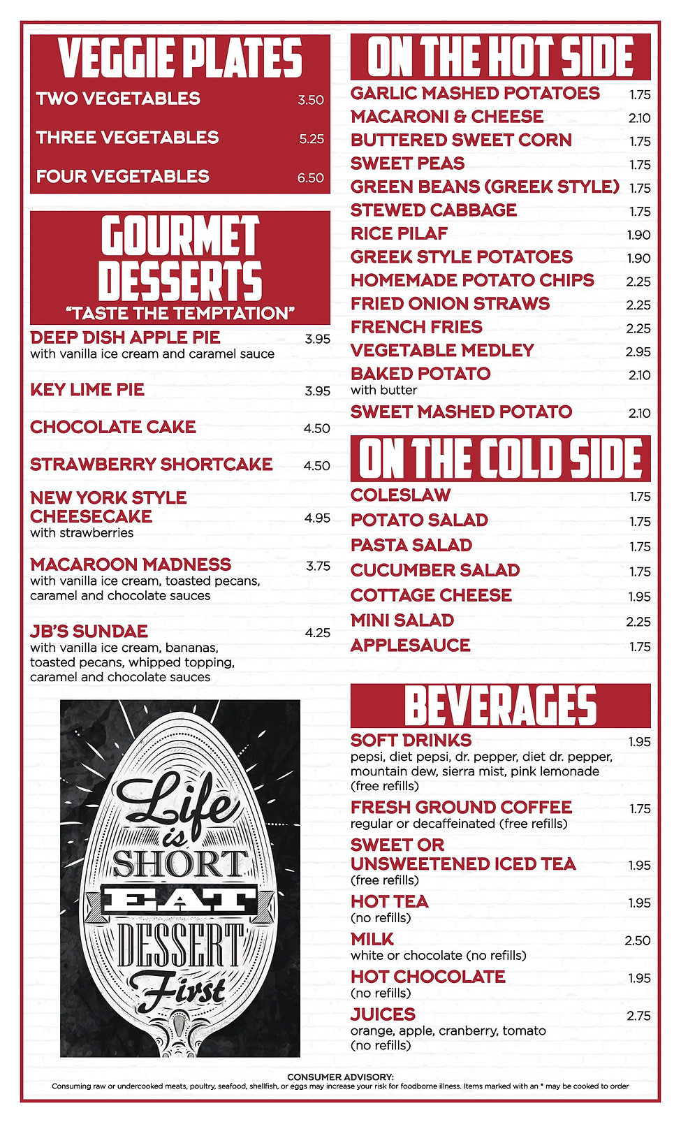 LUNCH/DINNER MENU | Johnny Bs Grillhouse