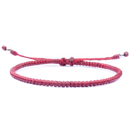 Handmade Cord and Silver Bracelet - Adjustable & Waterproof