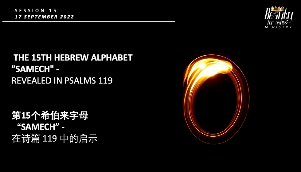 [Sermon Note] THE 15TH HEBREW ALPHABET ”SAMECH" -REVEALED IN PSALMS 119