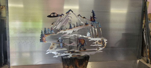 Big Foot Alien UFO Metal Wall Art | Mystic Metal Design