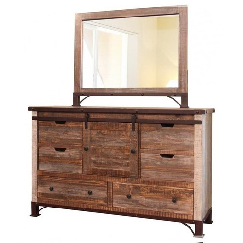 Antique Multicolor Rustic Dresser | Sofa-City