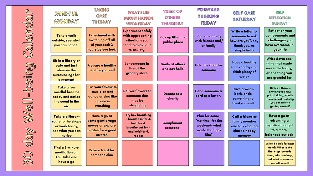 Discover Effective Tips for Well-being with Our 30 Day Calendar