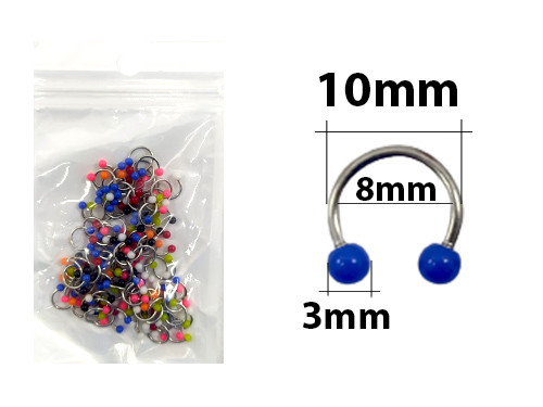 [PIR-81-347] PIERCING ACERO SEPTUM CON BOLITAS ACRILICAS 10 MM ...