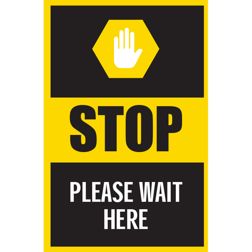 Series 5: Stop Please Wait Here - Poster/Sign | ABC Equipment Store