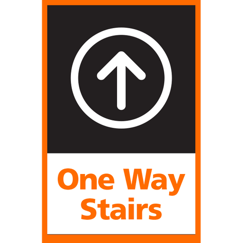 Series 4: One Way Stairs (Up Arrow) - Poster/Sign | ABC Equipment Store
