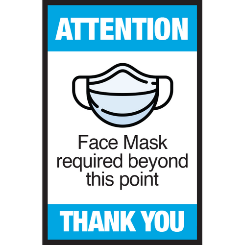 Series 3: Face Mask- Required Beyond this Point - Poster/Sign | ABC ...