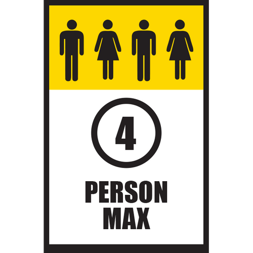Series 5: 4 Person Max - Poster/Sign | ABC Equipment Store