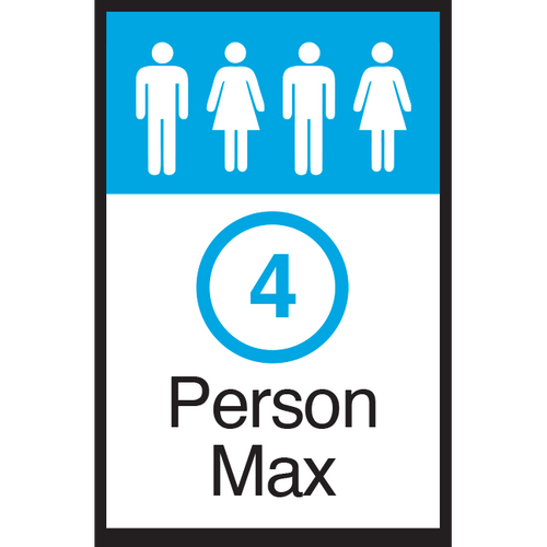 Series 3: 4 Person Max - Poster/Sign | ABC Equipment Store