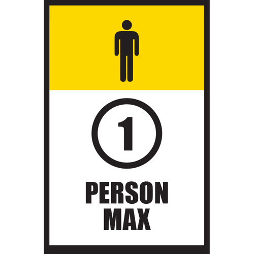 Series 5: 1 Person Max (Male) - Poster/Sign | ABC Equipment Store