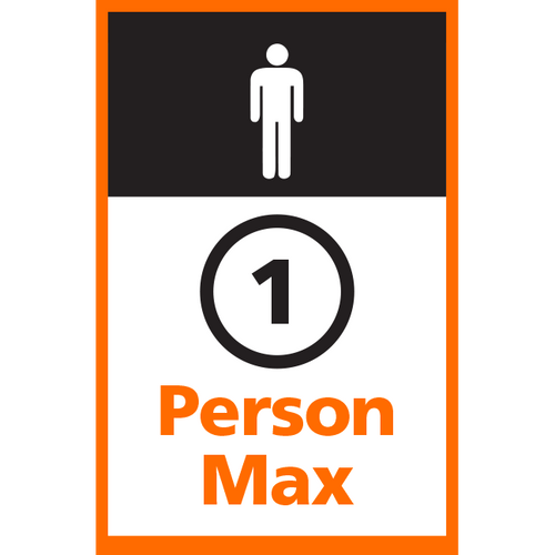 Series 4: 1 Person Max (Male) - Poster/Sign | ABC Equipment Store