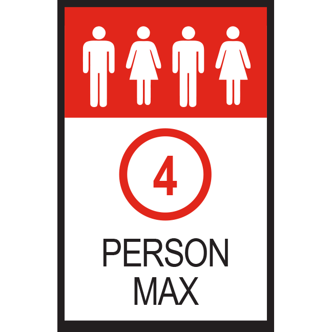 Series 2: 4 Person Max - Poster/Sign | ABC Equipment Store