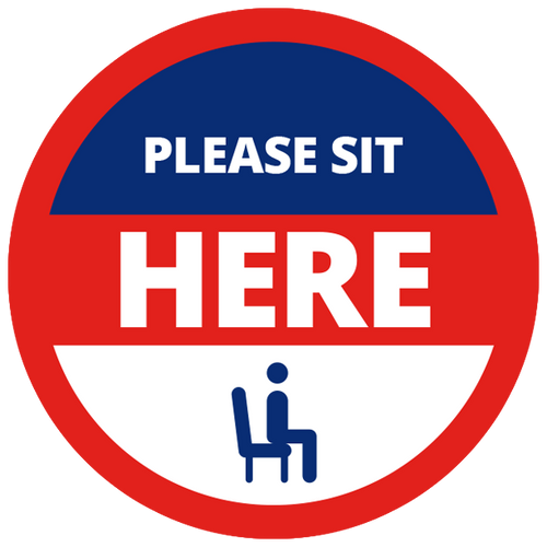 Series 1: Please Sit Here - Floor Graphic-Circle 17" | ABC Equipment Store