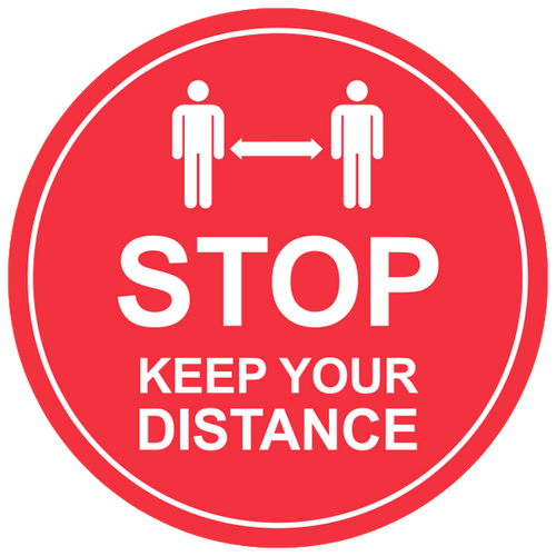 Stop Keep Your Distance (Red) - Floor Graphic-Circle 17" | ABC ...