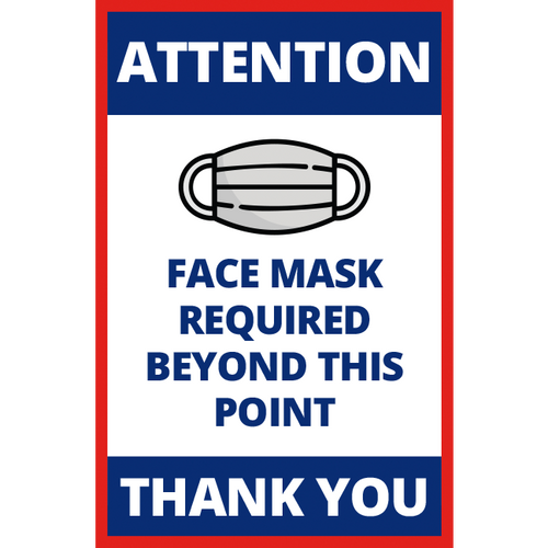 Series 1: Face Mask Required Beyond this Point - Poster/Sign | ABC ...