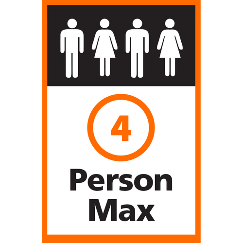 Series 4: 4 Person Max - Poster/Sign | ABC Equipment Store