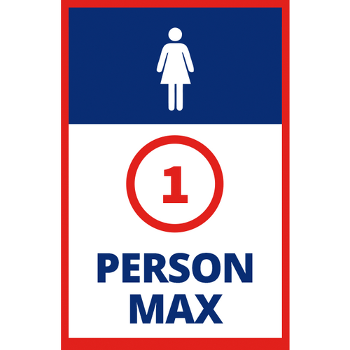 Series 1: 1 Person Max Female - Poster/Sign | ABC Equipment Store