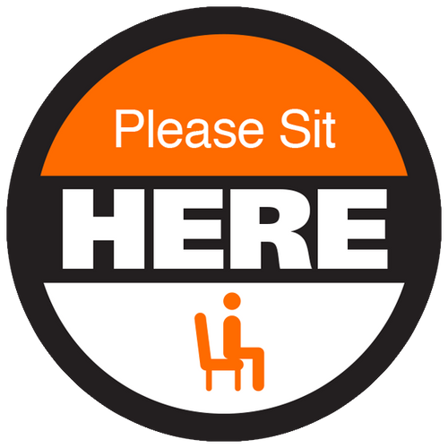 Series 4: Please Sit Here - Floor Graphic-Circle 17" | ABC Equipment Store