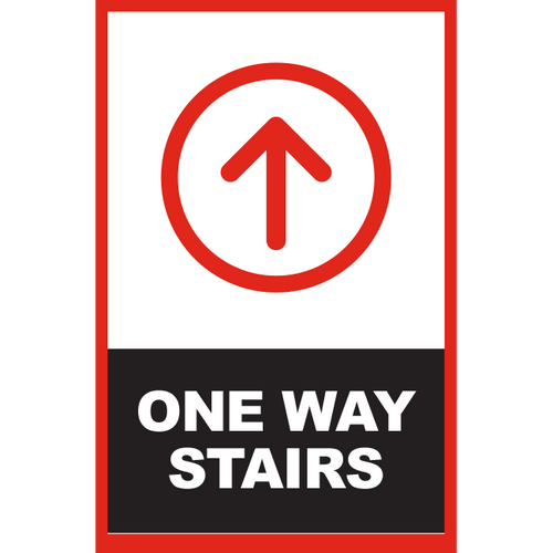 Series 2: One Way Stairs (Arrow Up) - Poster/Sign | ABC Equipment Store
