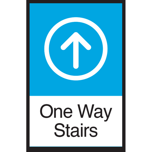 Series 3: One Way Stairs (Up Arrow) - Poster/Sign | ABC Equipment Store