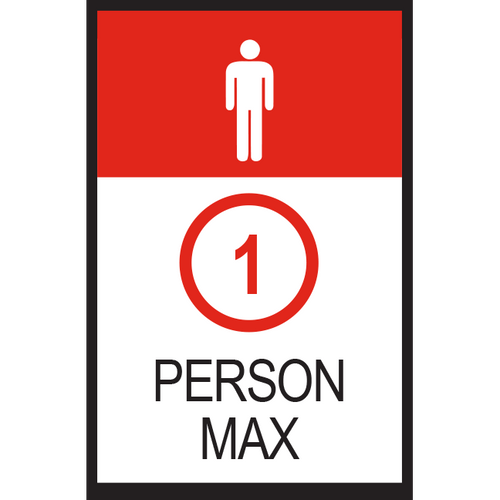 Series 2: 1 Person Max (Male) - Poster/Sign | ABC Equipment Store