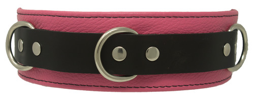 Black and Pink Locking Collar | ORIGINALSINSLEATHER