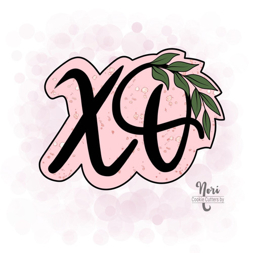 Floral XO Cookie Cutter and optional Stencil - CN0494 | CC by Nori