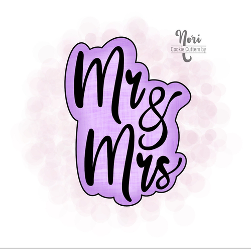 Mr and Mrs 2 Cookie Cutter and optional Stencil - CN0271 | CC by Nori
